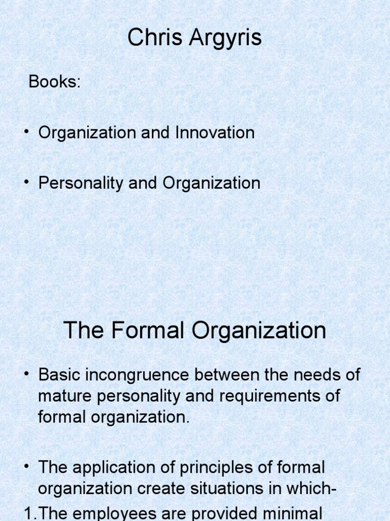 Chris Argyris: Books: - Organization and Innovation - Personality and ...
