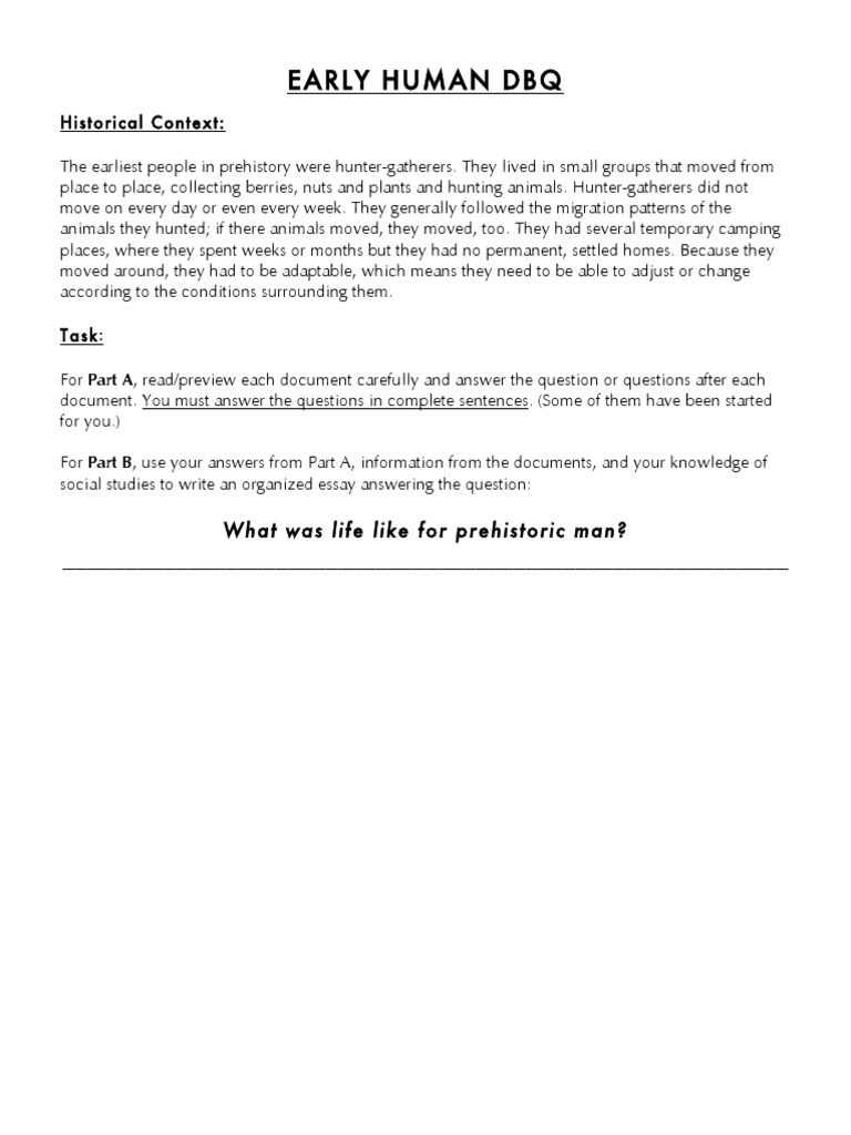 Ancient Civilizations DBQ | PDF | Human Evolution | Tools