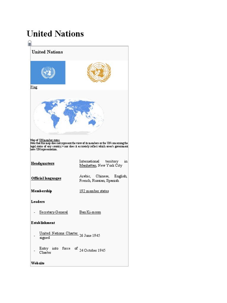 United Nations History & Wikipedia | PDF | Secretary General Of The ...