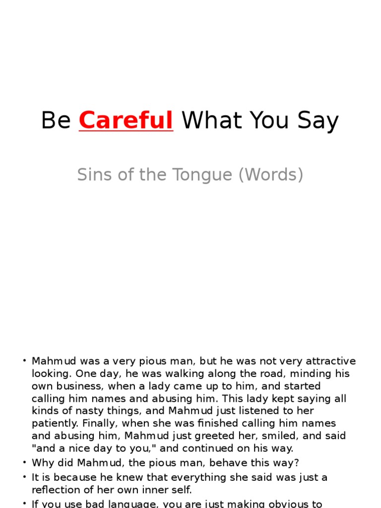 Careful: Be What You Say | PDF