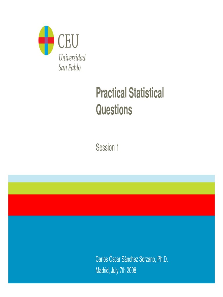 Practical Statistical Questions: Session 1 | PDF | Correlation And ...