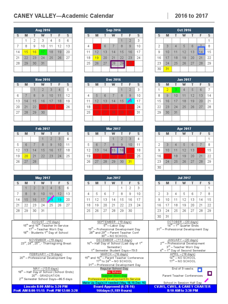 Caney Valley 2016-2017 Academic Calendar | PDF | Travel | Art