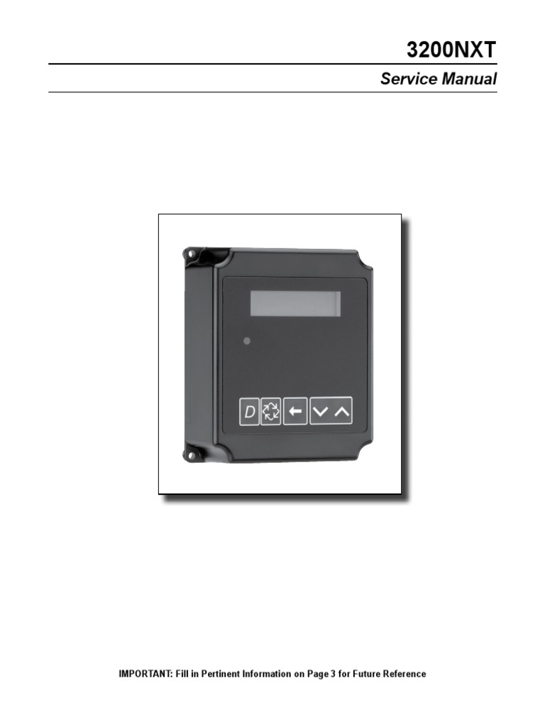 3200nxt Service Manual Archive 41693 Rev D | PDF | Valve | Timer