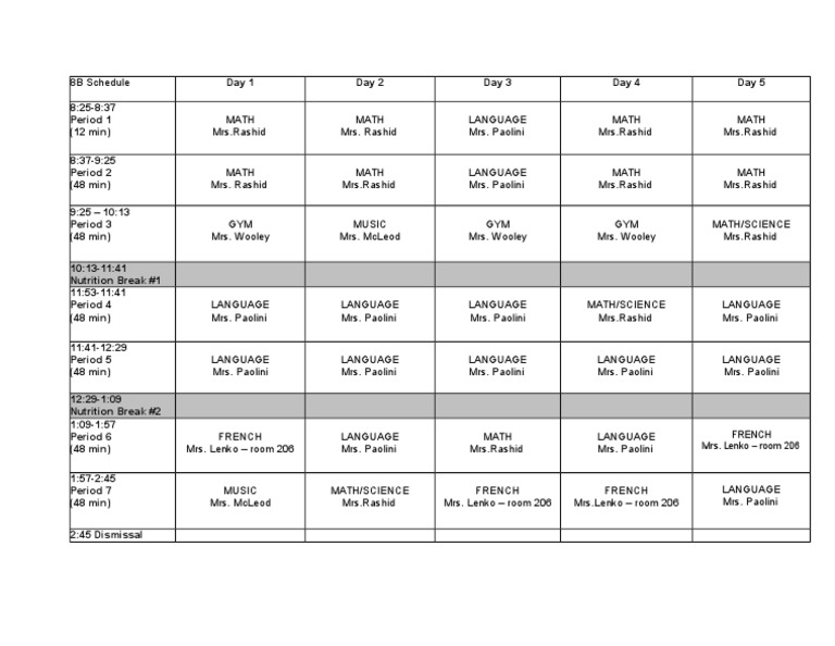 8b Schedule | PDF