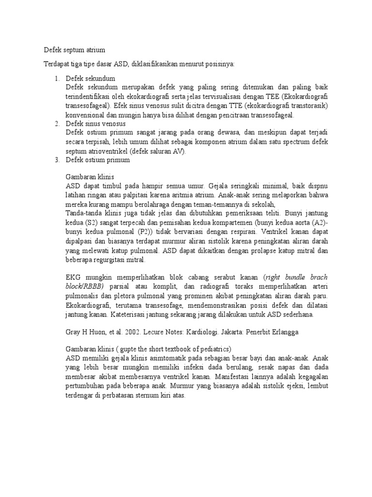 Defek Septum Atrium | PDF