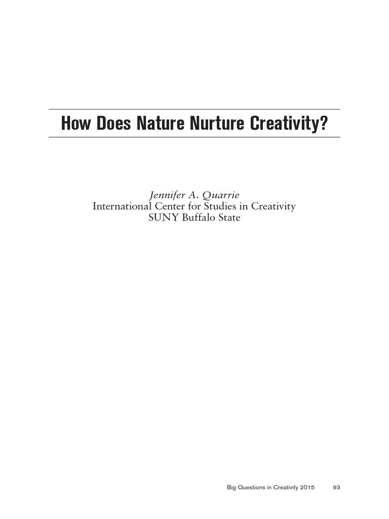 How Does Nature Nurture Creativity? | PDF | Creativity | Neural Oscillation
