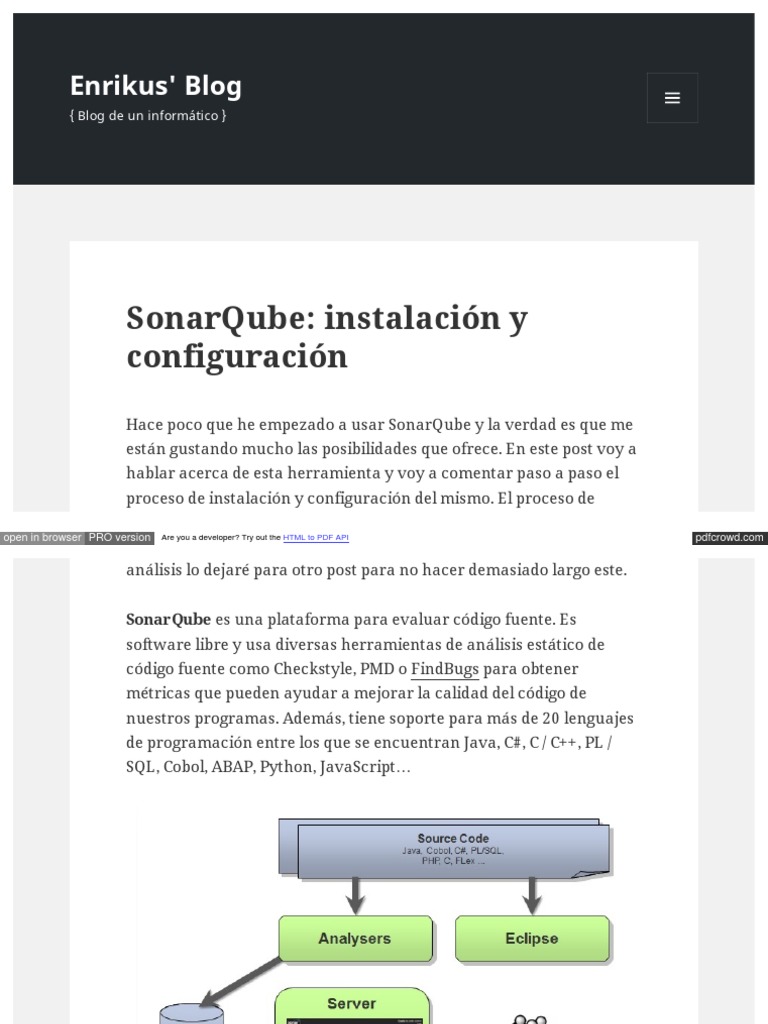 Guía de instalación de SonarQube | PDF | Servidor web | Internet y web