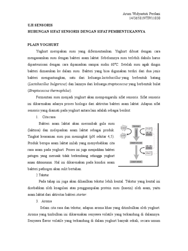 Uji Sensoris Yoghurt | PDF