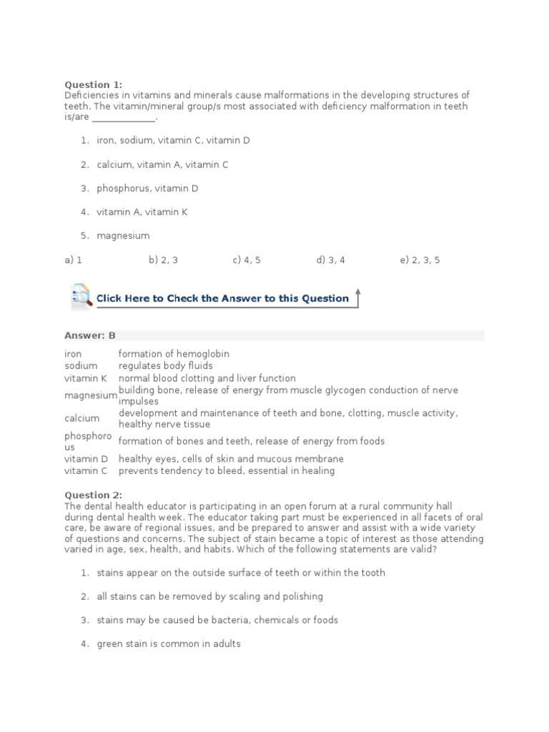 Dental Assistant Exam Practice Questions | PDF | Mouth | Dentistry