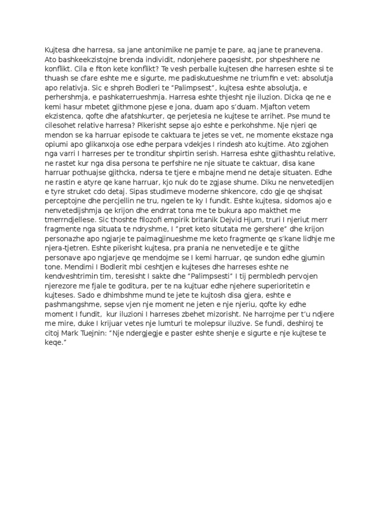 Kujtesa Dhe Harresa | PDF