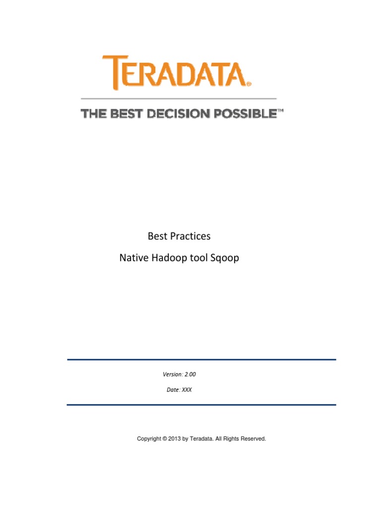 2.3 - Best Practices - Native Hadoop Tool Sqoop | PDF | Apache Hadoop ... 2.3 - Best Practices - Native Hadoop Tool Sqoop | PDF | Apache Hadoop ...
