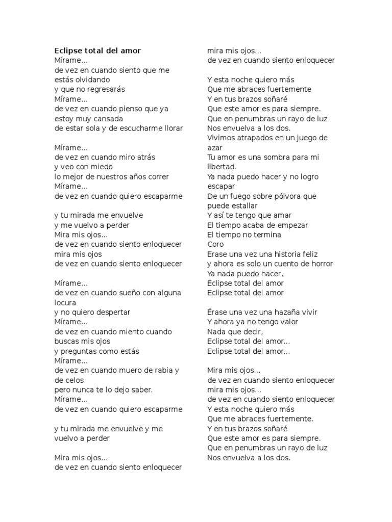 Eclipse Total Del Amor | PDF