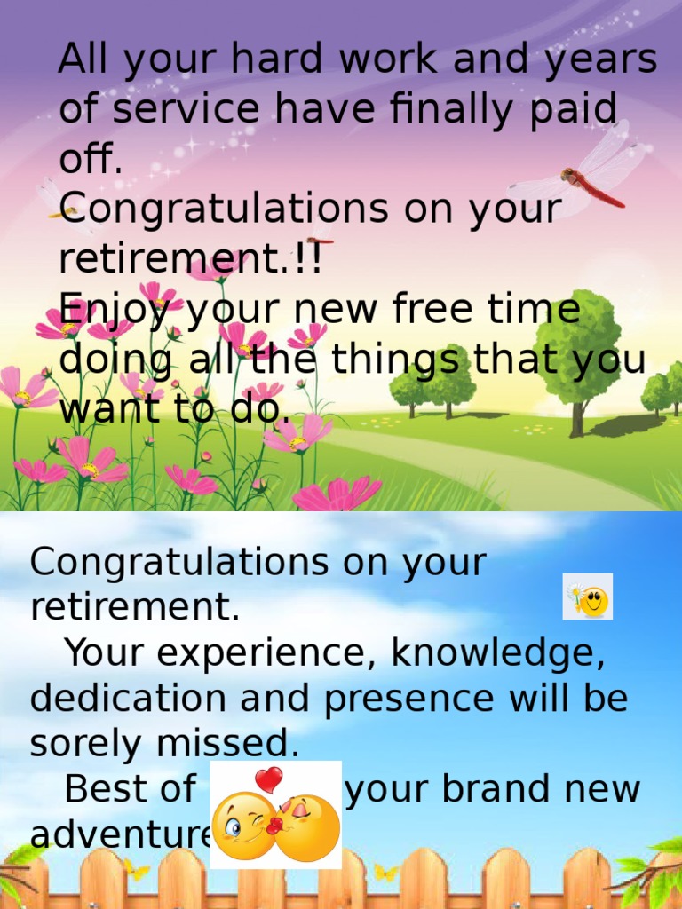 Congratulations on Your Retirement! | PDF