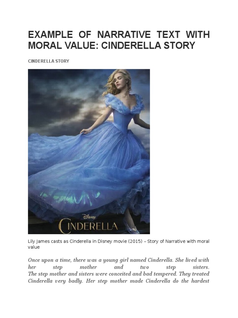 Example of Narrative Text With Moral Value: Cinderella Story | Download ...
