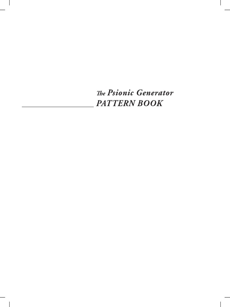 Psionic Generator: Pattern Book | PDF | Microwave | Brain