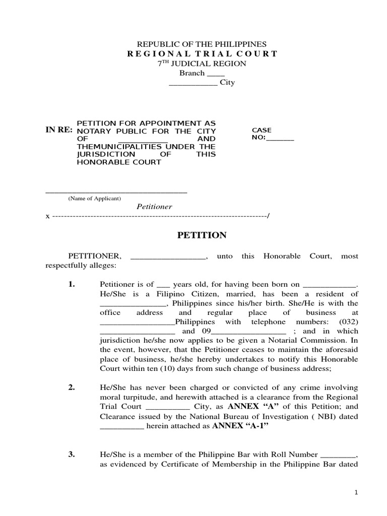 Template For Appointment of Notarial Commission | PDF | Notary Public ...