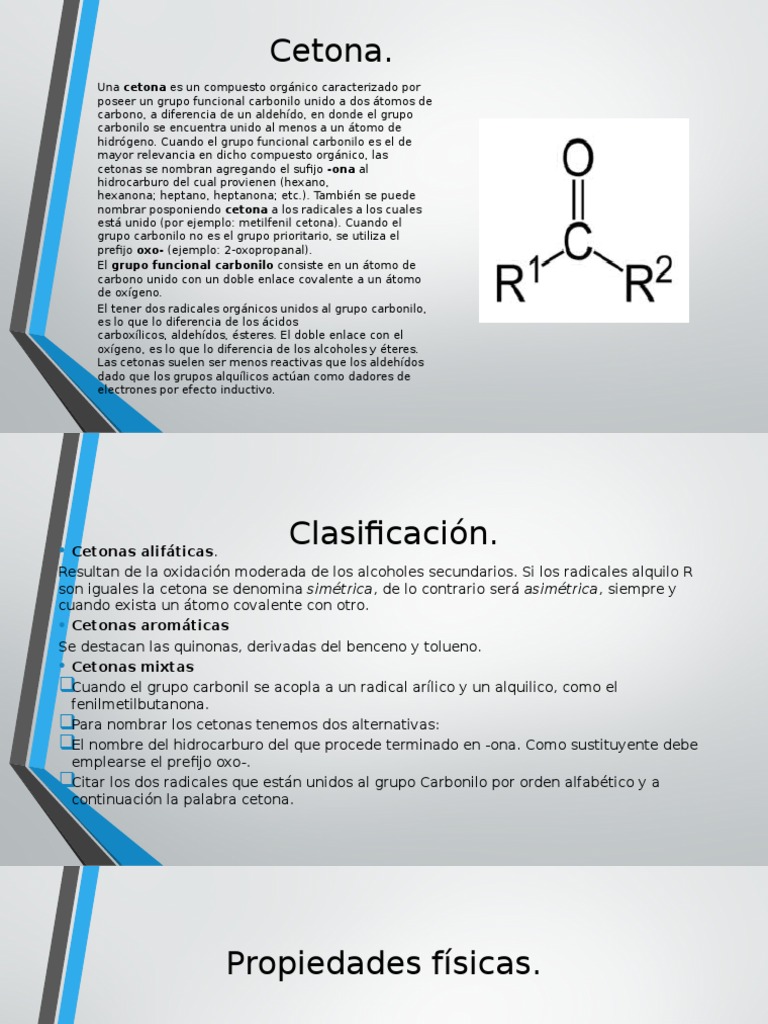 Características y Nomenclatura de Cetonas | PDF | Cetona | Moléculas