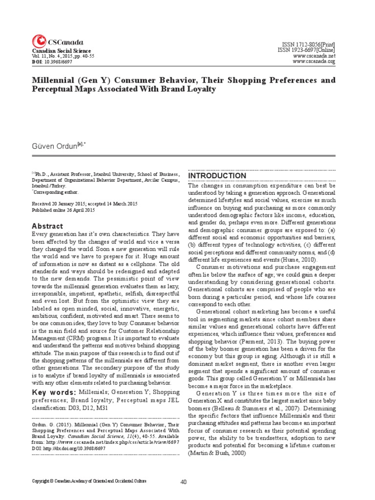 Millennial (Gen Y) Consumer Behavior, Their Shopping Preferences and ...