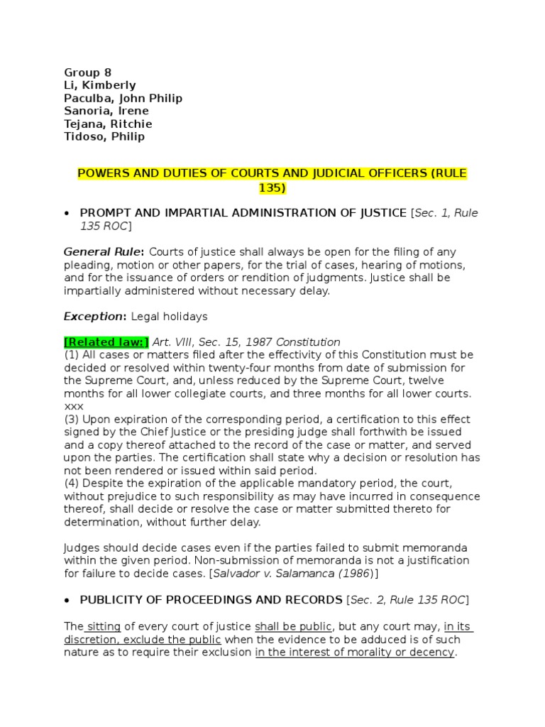 General Rule: Courts of Justice Shall Always Be Open For The Filing of Any | PDF | Prosecutor ...