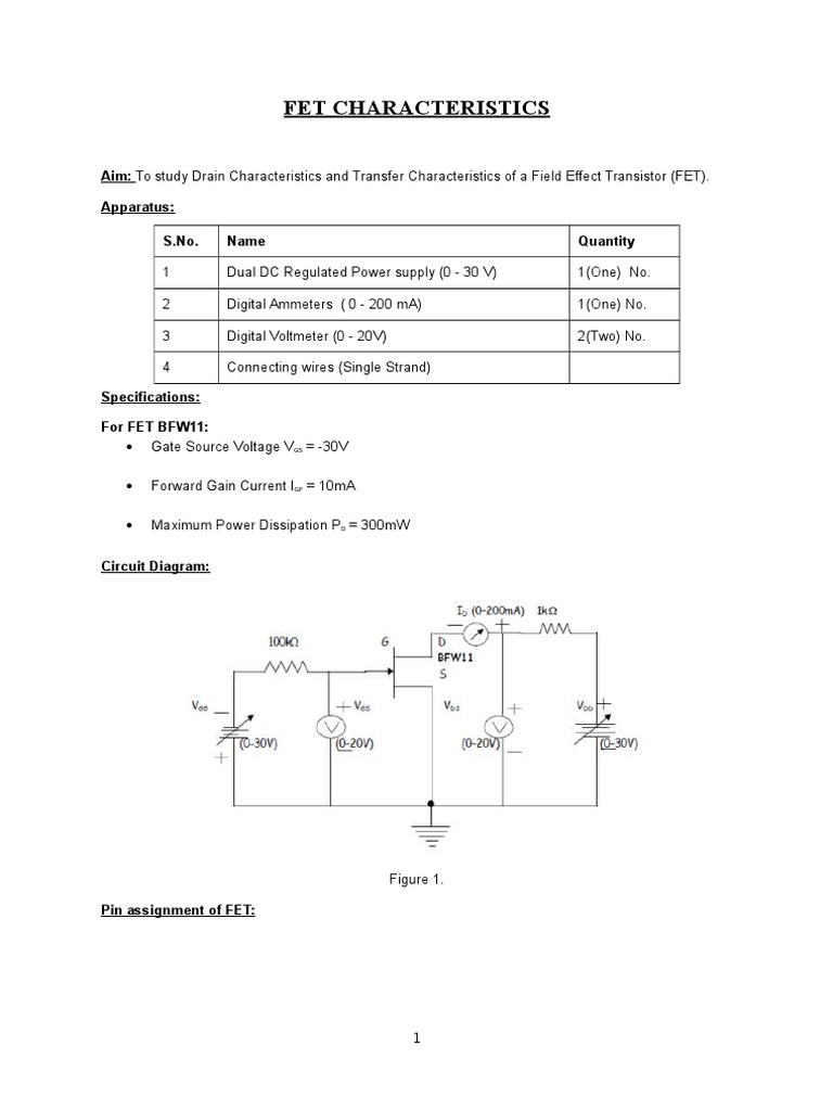 FET Charcateristics (CS Configuration) | PDF | Field Effect Transistor ...
