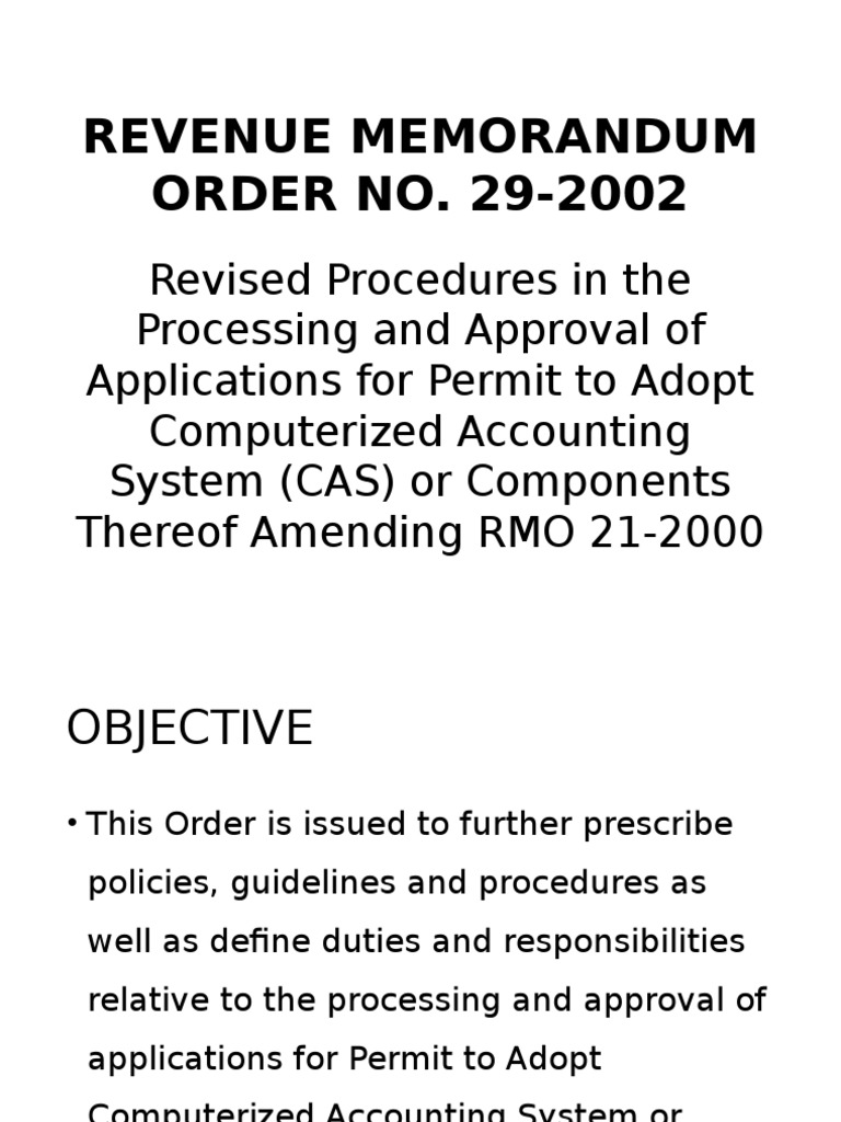 RMO 29-2002 Presentation | Point Of Sale | Receipt