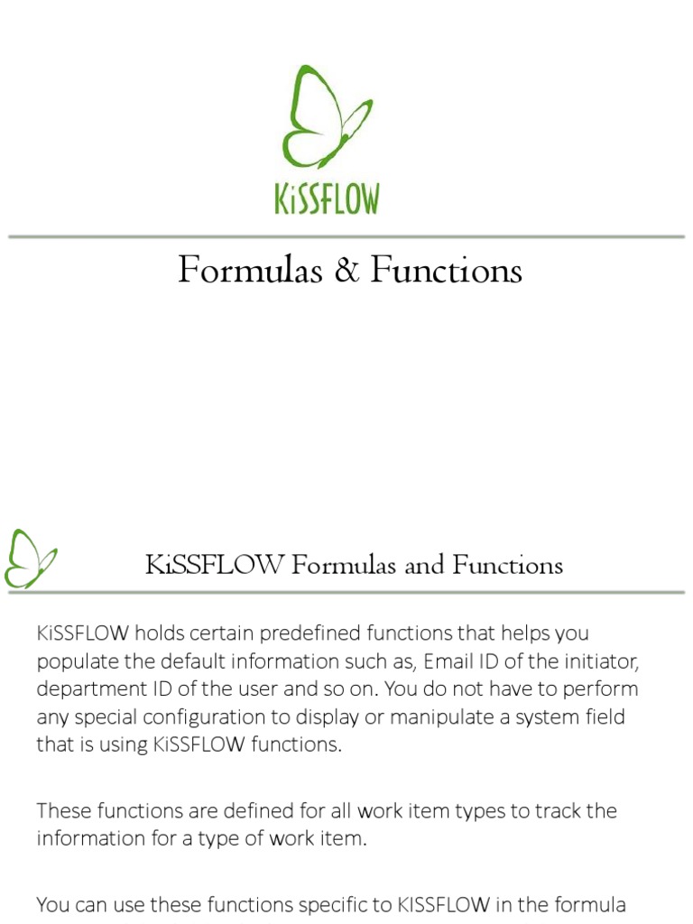KiSSFLOW Formula | PDF | Function (Mathematics) | Parameter (Computer Programming)