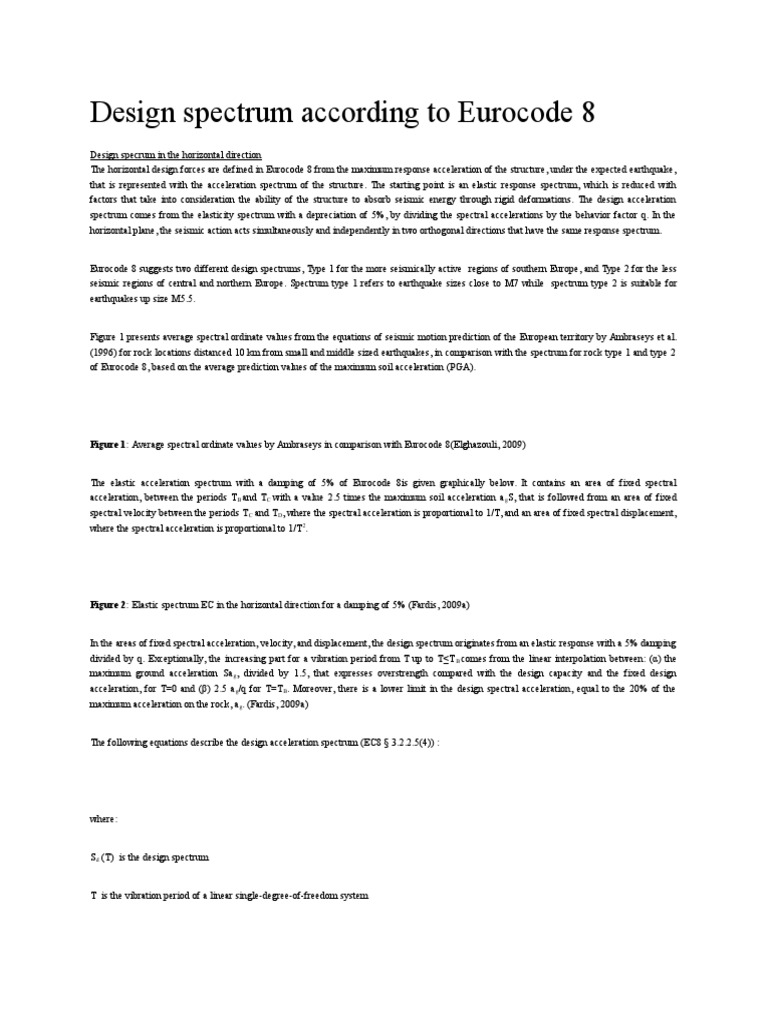 Design Spectrum According To Eurocode 8 | Download Free PDF ...