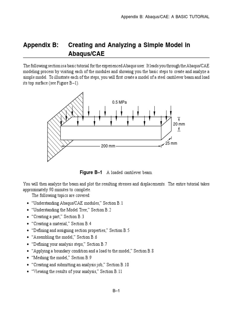 Abaqus/CAE Basic Modeling Tutorial | PDF | Dialog Box | Young's Modulus