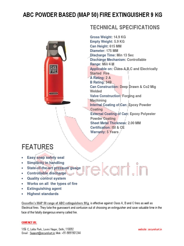 Ceasefire ABC Powder Map 50 - 9KG Specifications | PDF