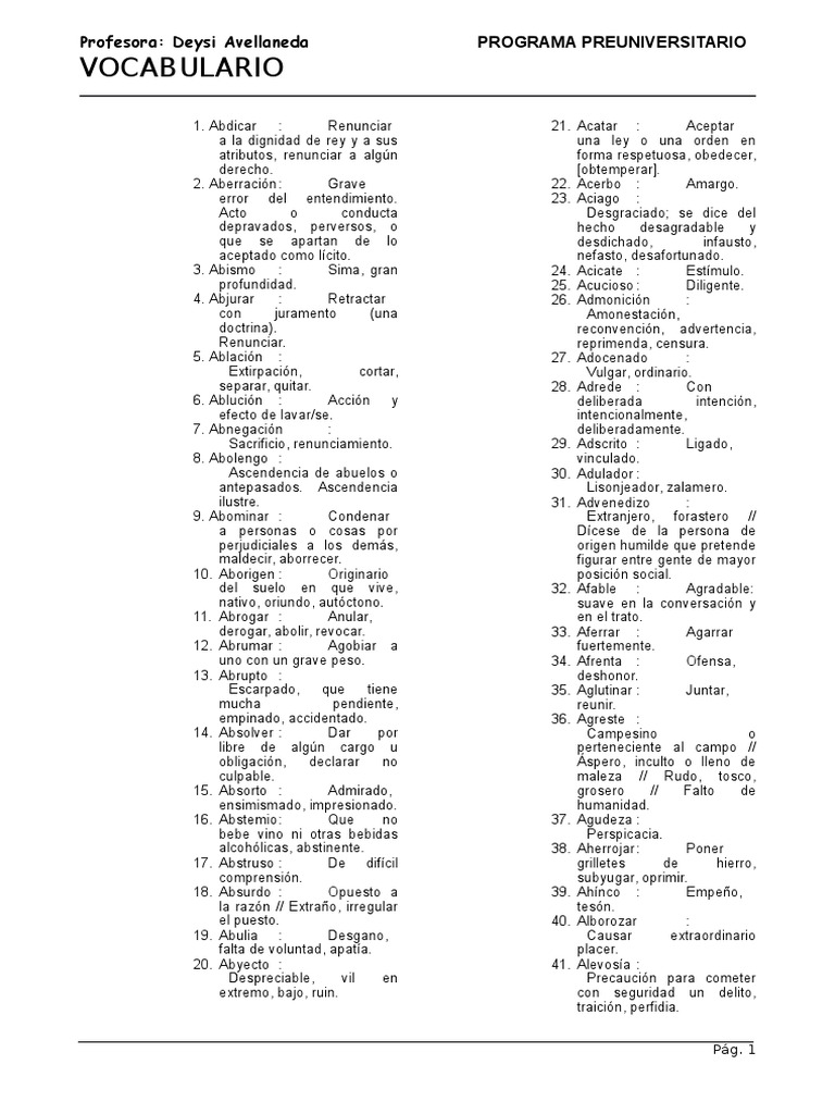 0 Vocabulario Listo | PDF | Religión y creencia