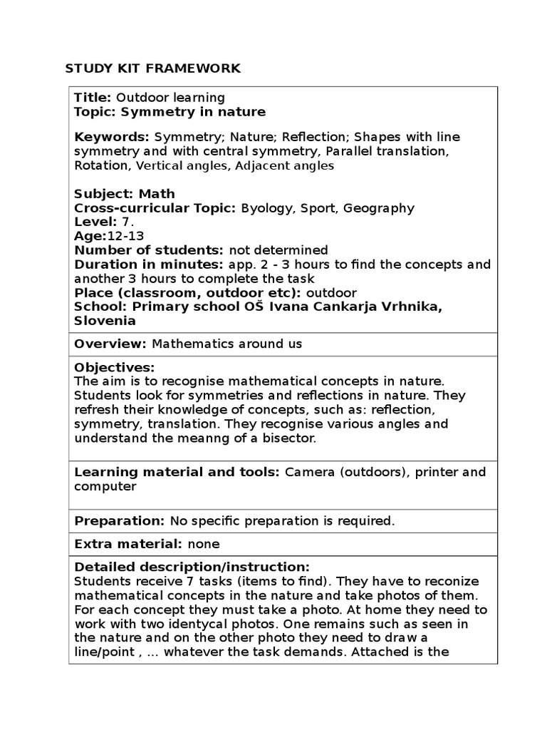 Symmetry in Nature Lesson Plan | PDF