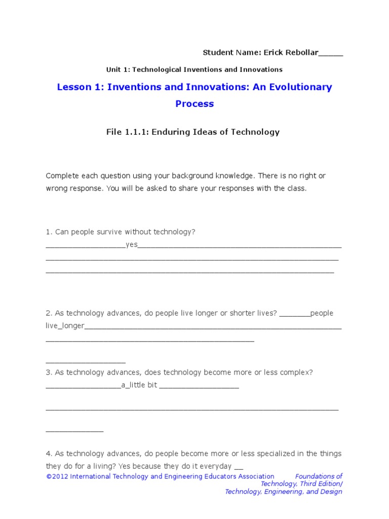 1 1 1 Enduring Ideas of Technology 1 | PDF