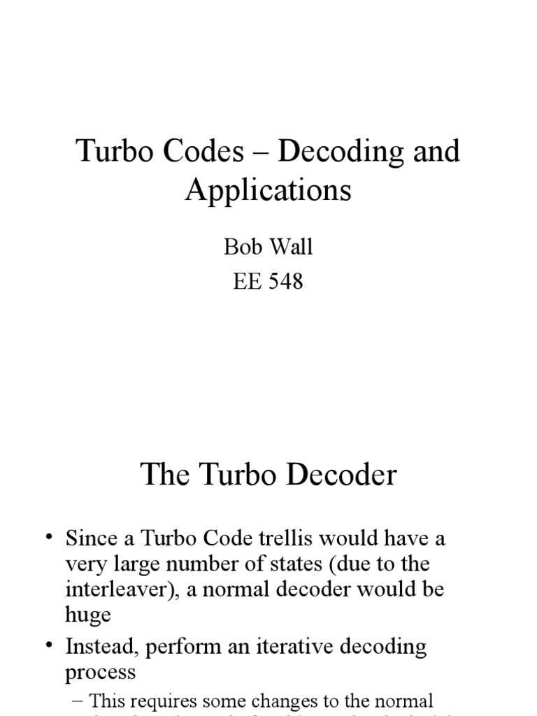 Turbo Codes Decoding Apps | PDF | Forward Error Correction | Code