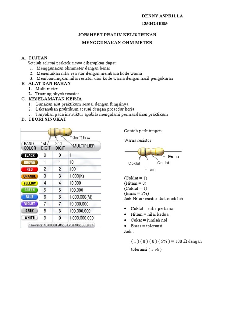 Panduan Praktik Ohmmeter dan Resistor | PDF