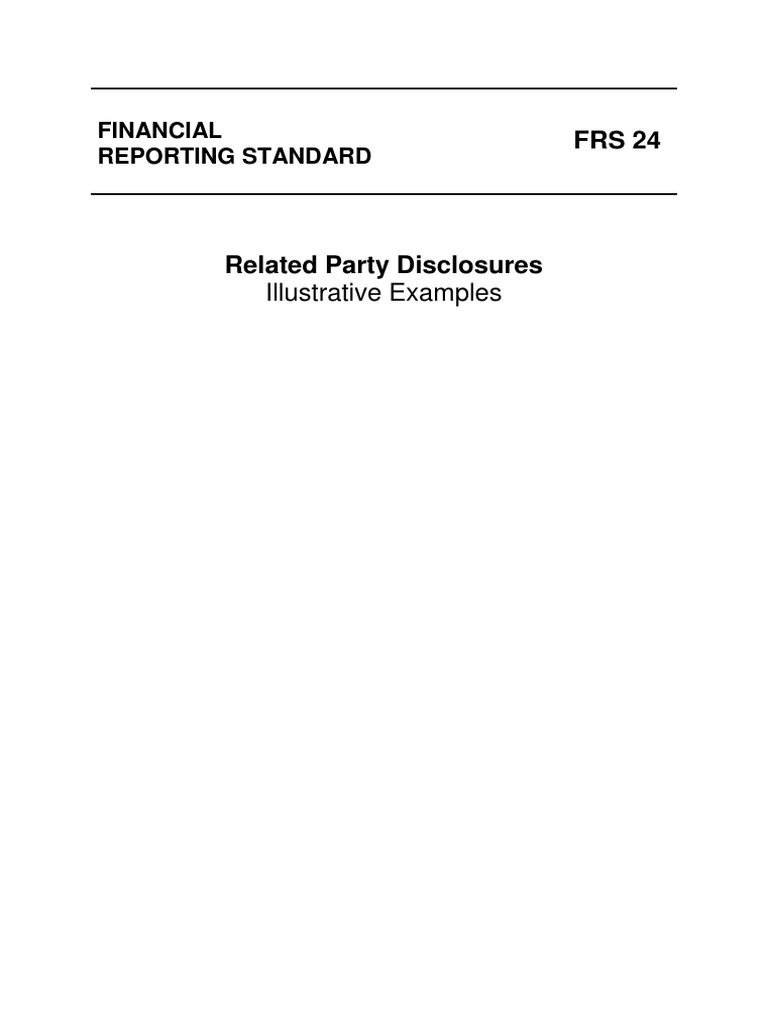 Financial Reporting Standard 24: Illustrative Examples of Related Party ...