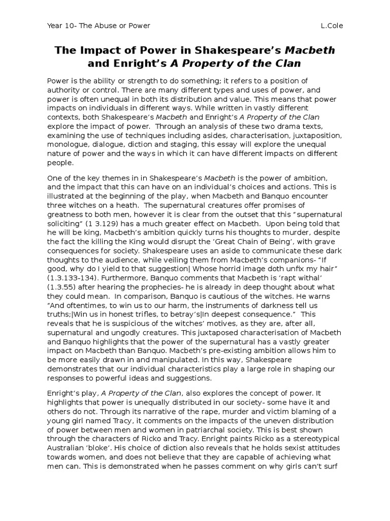Macbeth Essay | PDF | Macbeth