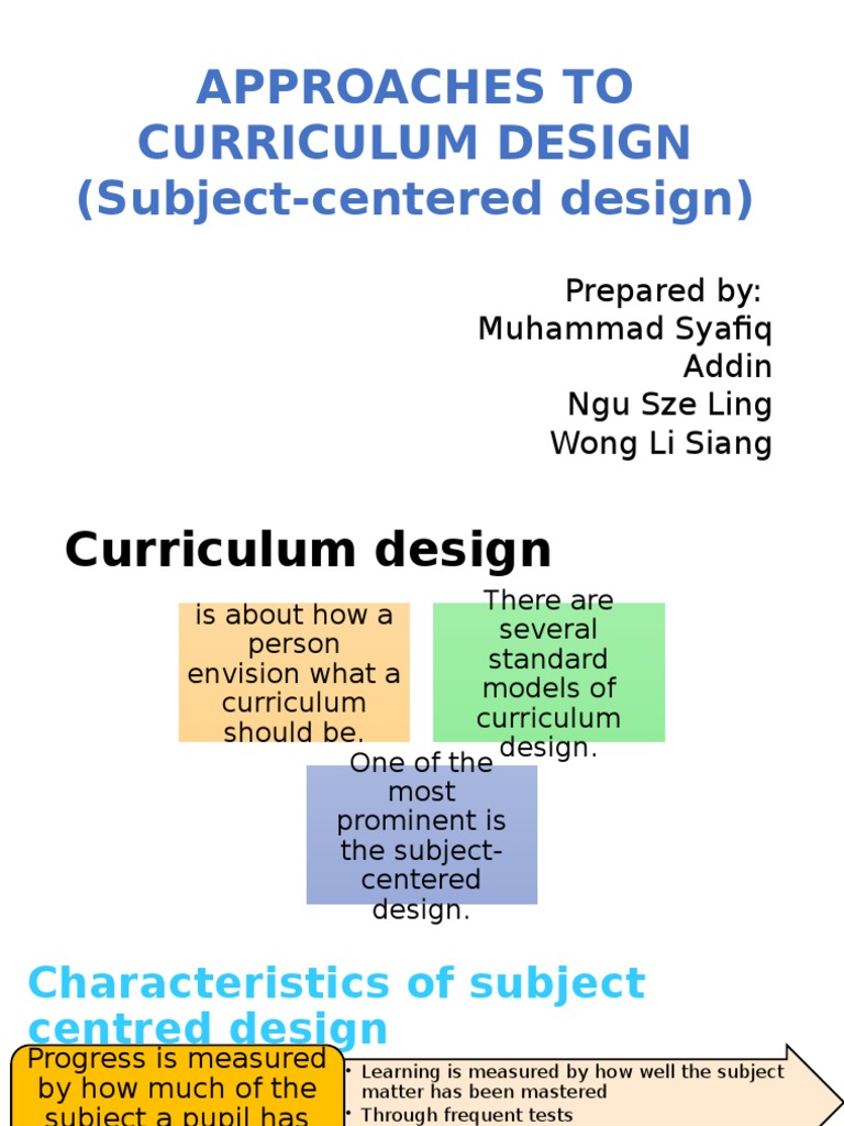 Subject Centred Design | Download Free PDF | Curriculum | Sharing