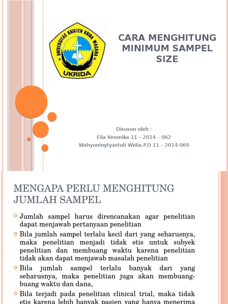 Cara Menghitung Minimum Sampel Size - ELIA & WIDIA | PDF | Sains ...