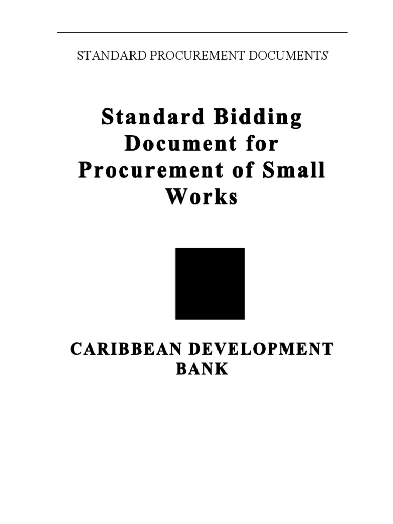 CDB Standard Bidding Document for Procurement of Small Works ...