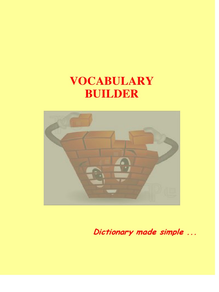Vocabulary Builder | PDF | Dictionary | Graduate Record Examinations
