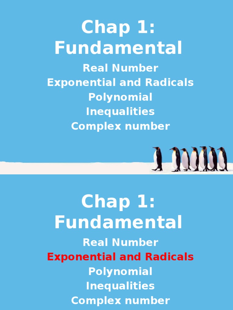 Chap 1: Fundamental: Real Number Exponential and Radicals Polynomial ...