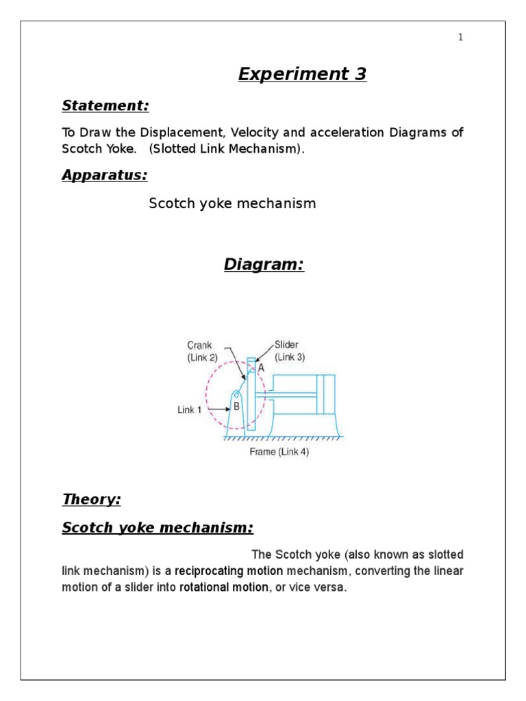 Scotch Yoke Mechanism | PDF | Classical Mechanics | Engine Technology