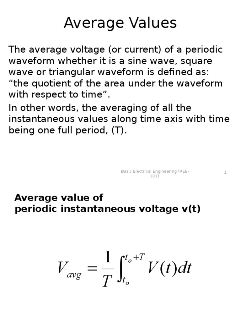 Average Values & Effective Values | PDF | Root Mean Square | Electric ...