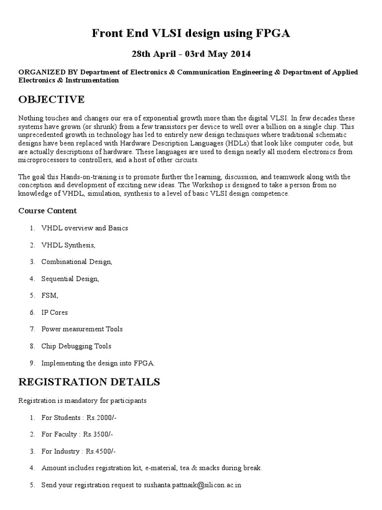 Front End VLSI Design Using FPGA | PDF