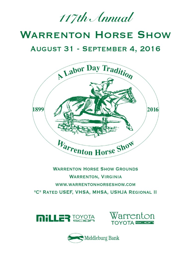 Warrenton Horse Show Program 2016 | PDF | Foal | Thoroughbred