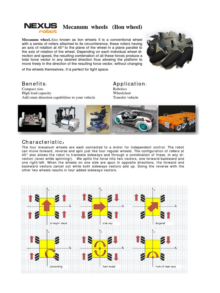Mecanum Wheels (Ilon Wheel) : Benefits Application | PDF