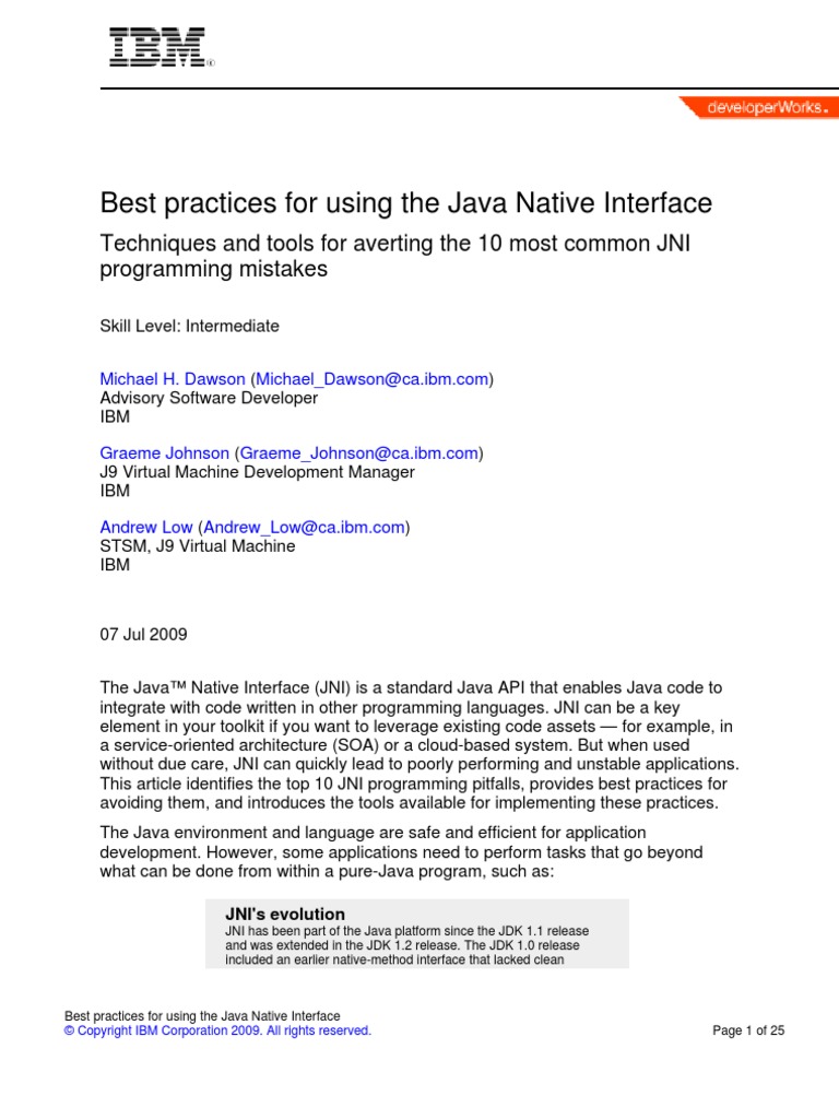 J Jni Pdf Pdf Java Virtual Machine Java Programming Language 8445
