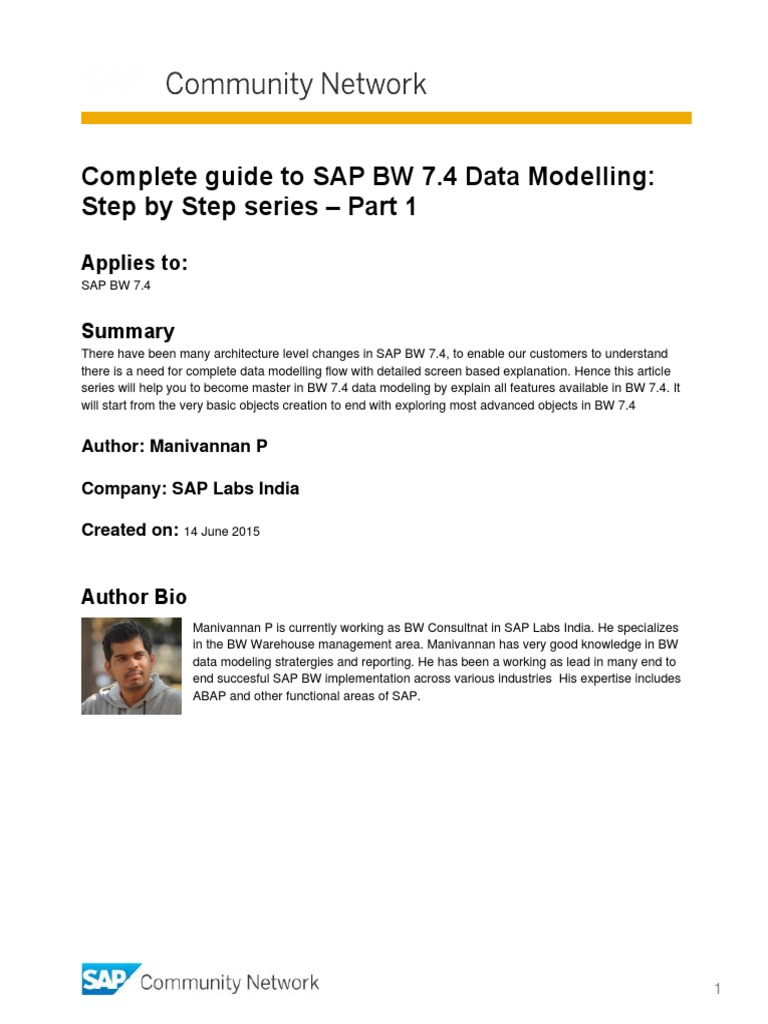 Complete Guide To SAP BW 7.4 Data Modelling Step by Step Series Part 1 ...