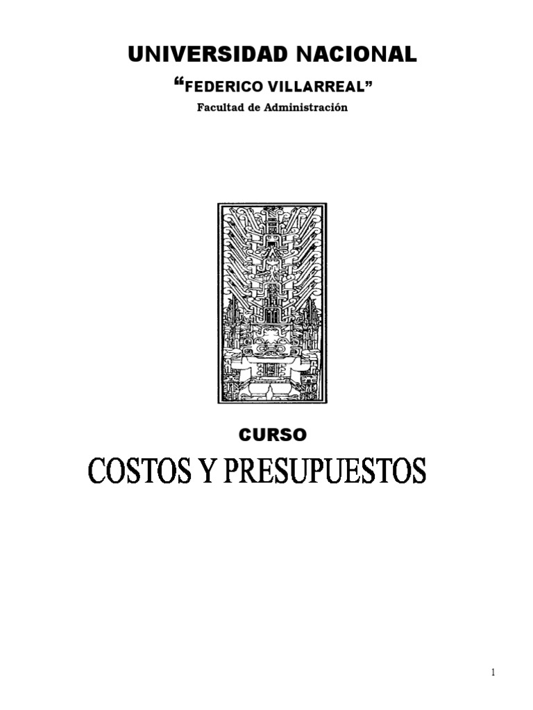 Libro de Costos y Presupuestos UNFVV | PDF | Costo | Contabilidad