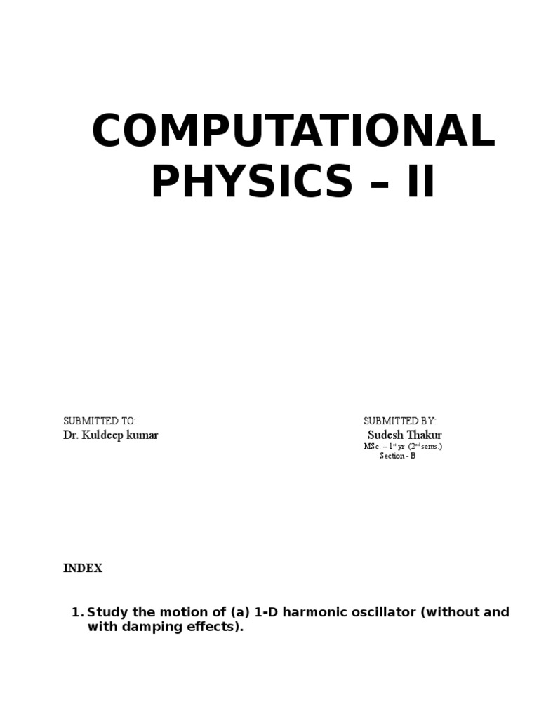 Computational Physics - Ii | PDF